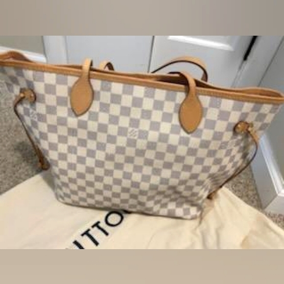 Louis Vuitton | Bags | Authentic Louis Vuitton Neverfull Mm Azur | Poshmark